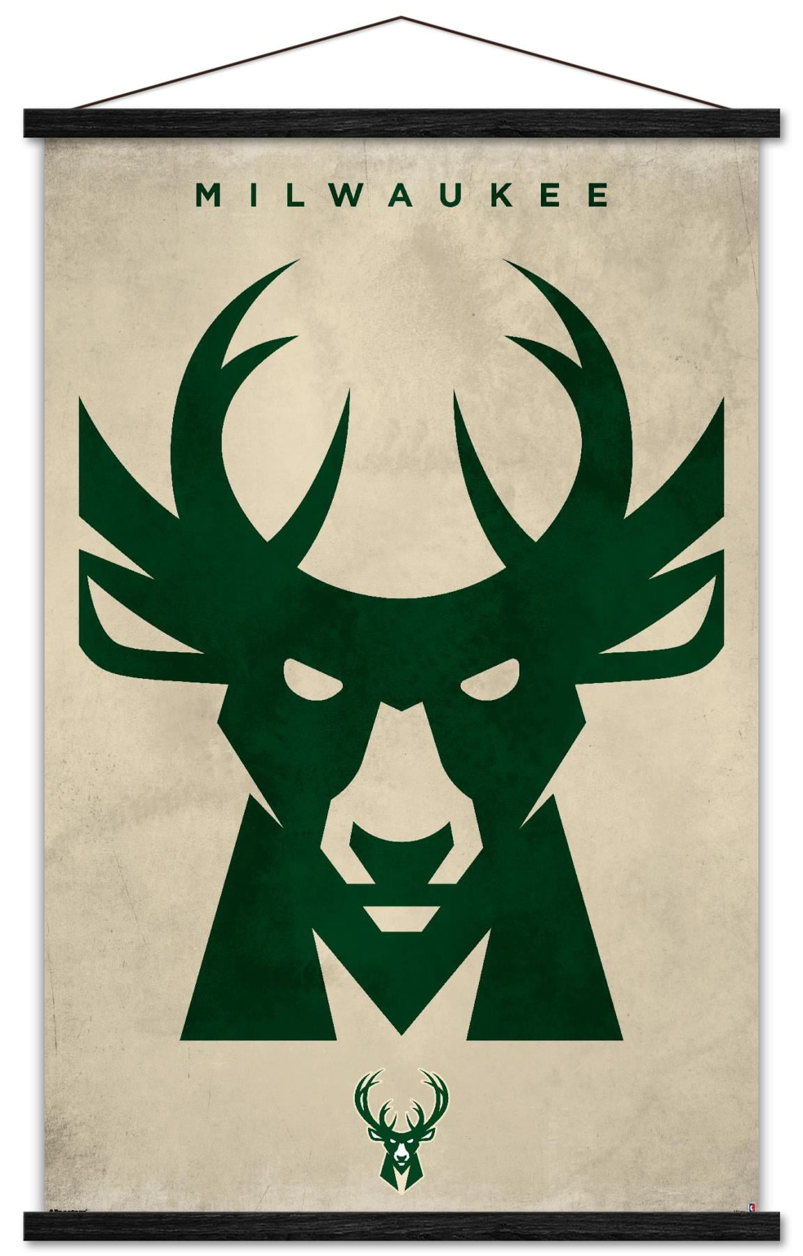 NBA Milwaukee Bucks - Logo 25 Wall Poster with Magnetic Frame, 22.375 ...