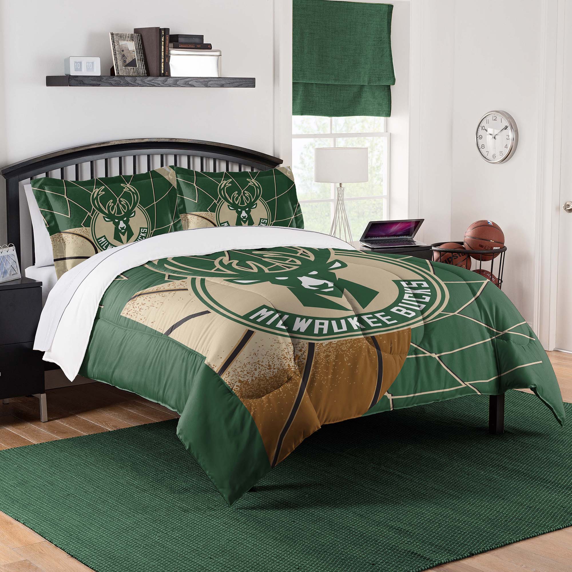 NBA Milwaukee Bucks Officially Licensed Comforter & Sham set Full/Queen ...