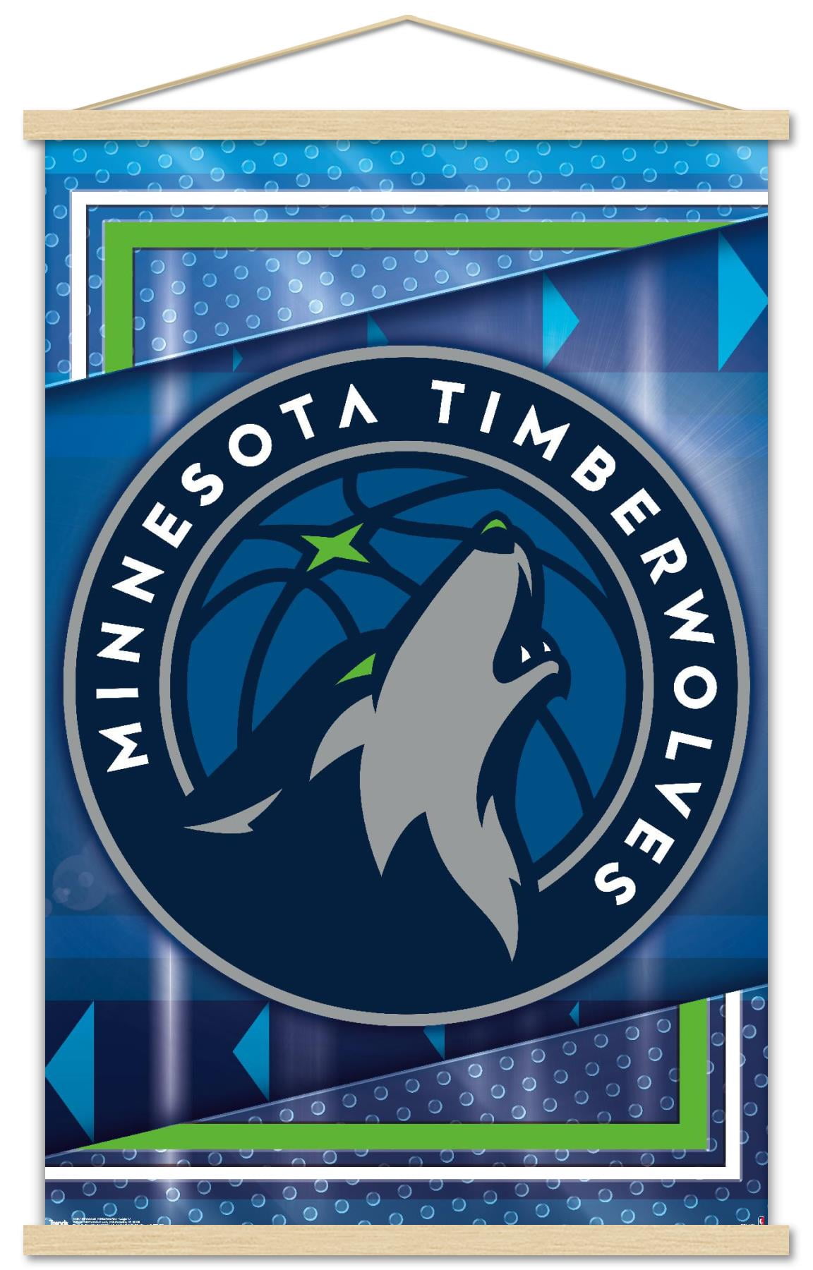 NBA Minnesota Timberwolves - Logo 17 Wall Poster with Wooden Magnetic ...