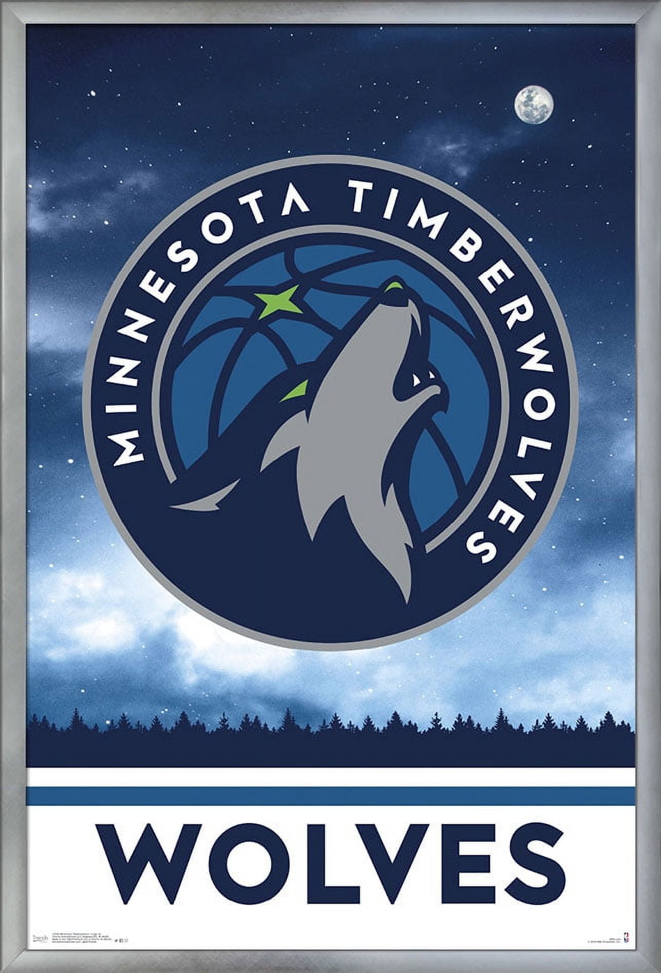NBA Minnesota Timberwolves - Logo 18 Wall Poster, 22.375" x 34", Framed ...