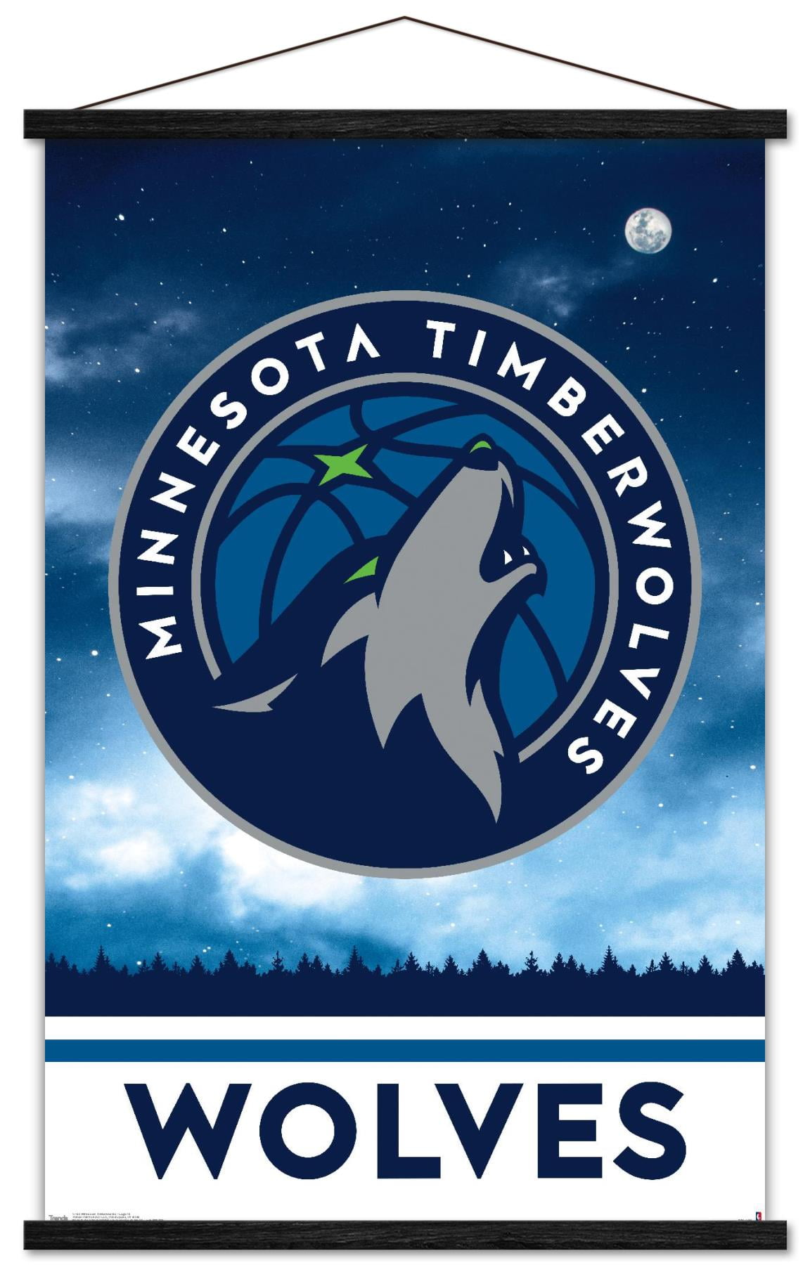 NBA Minnesota Timberwolves - Logo 18 Wall Poster with Wooden Magnetic ...