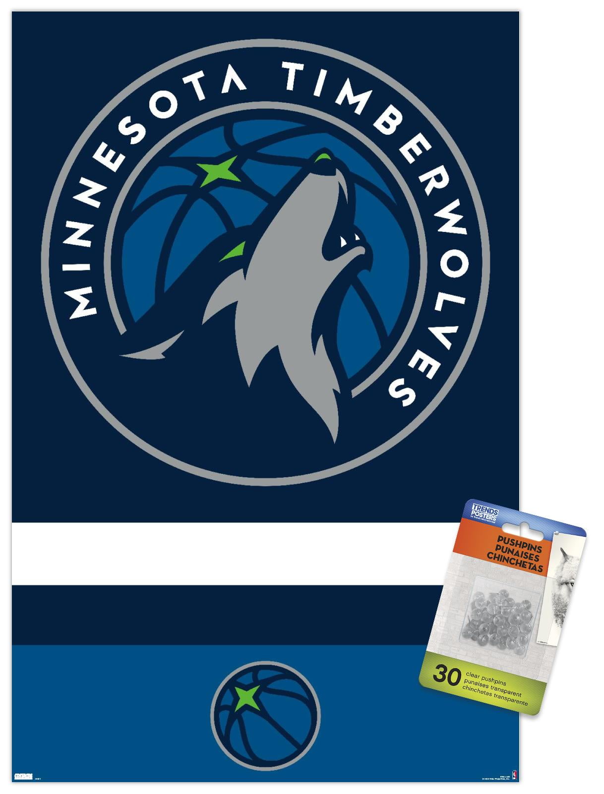 NBA Minnesota Timberwolves - Logo 20 Wall Poster with Pushpins, 14.725 ...