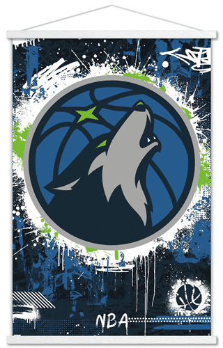 NBA Minnesota Timberwolves - Maximalist Logo 23 Wall Poster with ...