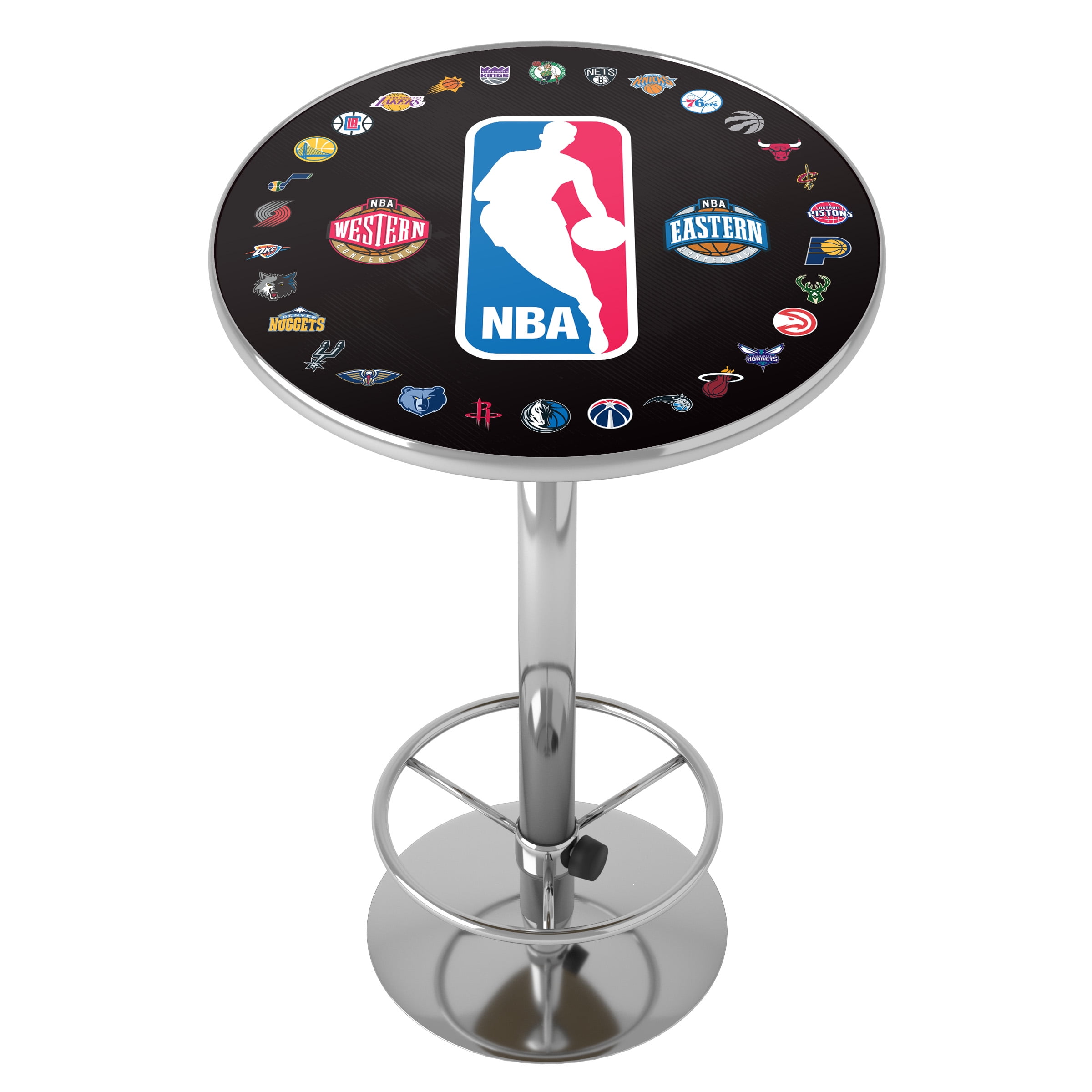 NBA NBA Logo with All Teams Bar Table with Adjustable Footrest and ...