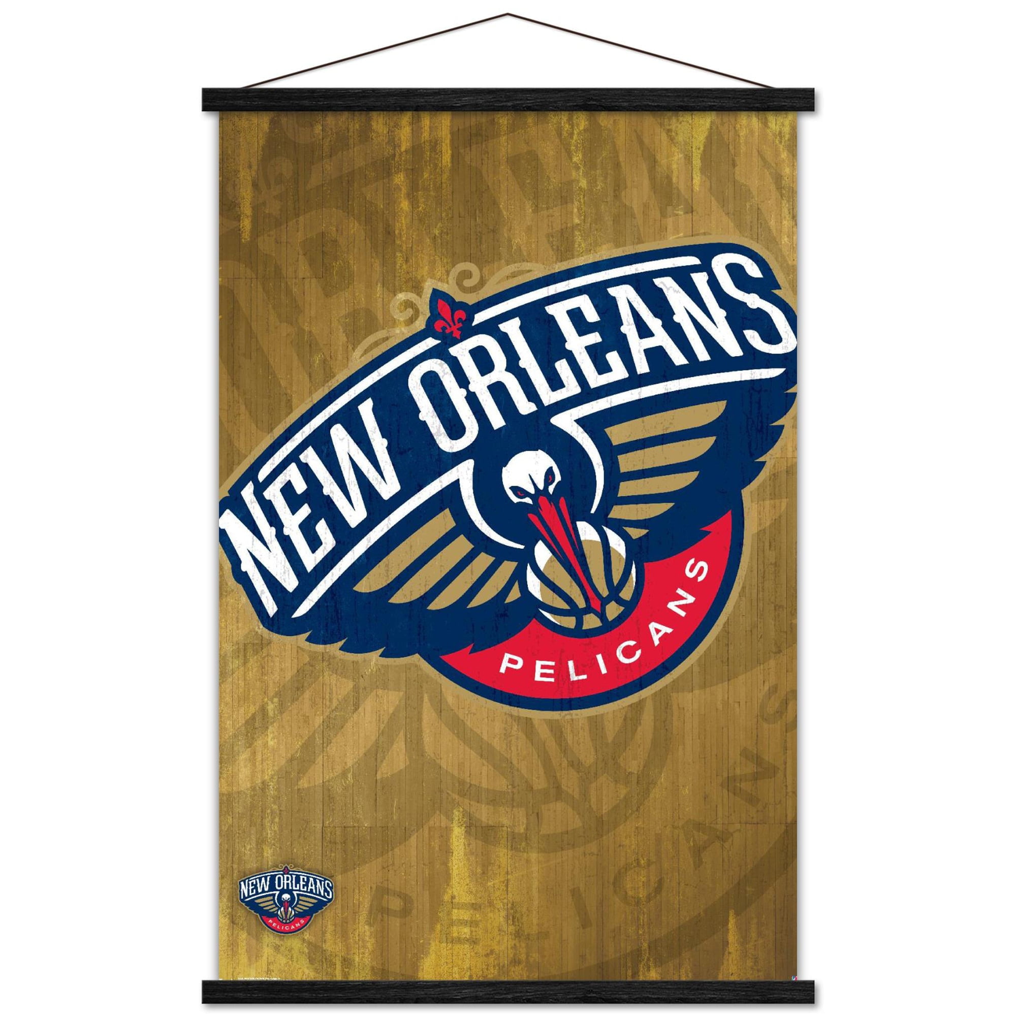 NBA New Orleans Pelicans - Logo 13 Wall Poster with Wooden Magnetic ...