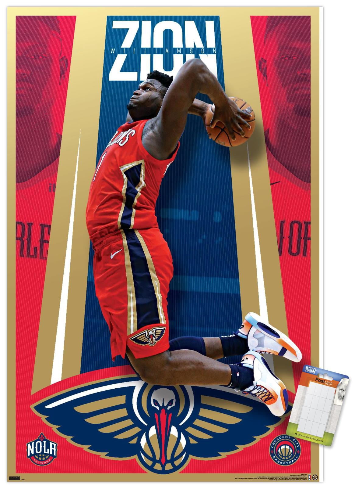 NBA New Orleans Pelicans - Zion Williamson 20 Wall Poster, 14.725" x 22 ...