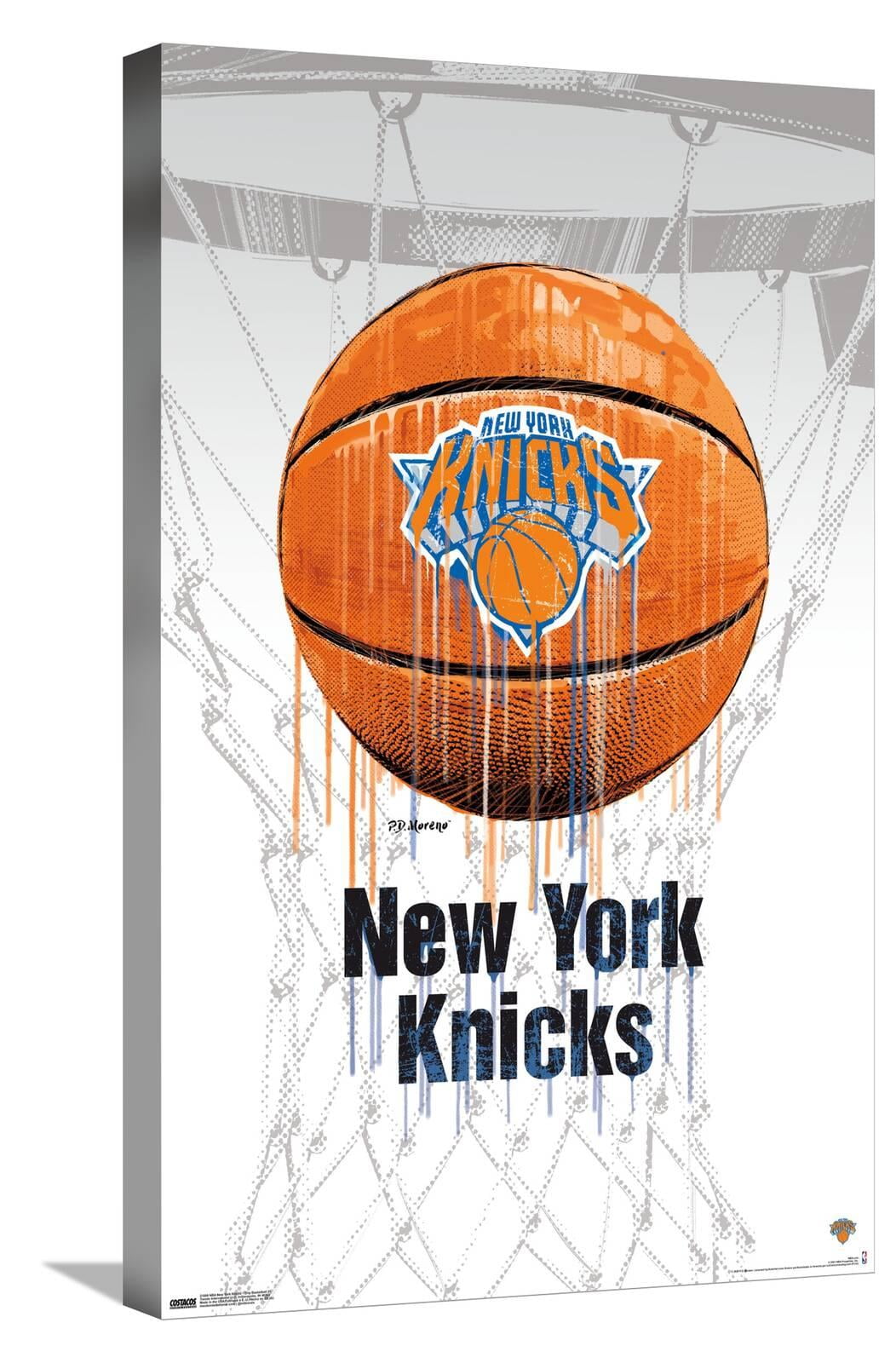 NBA New York Knicks - Drip Basketball 21 Canvas Wall Poster, 14.725" x ...