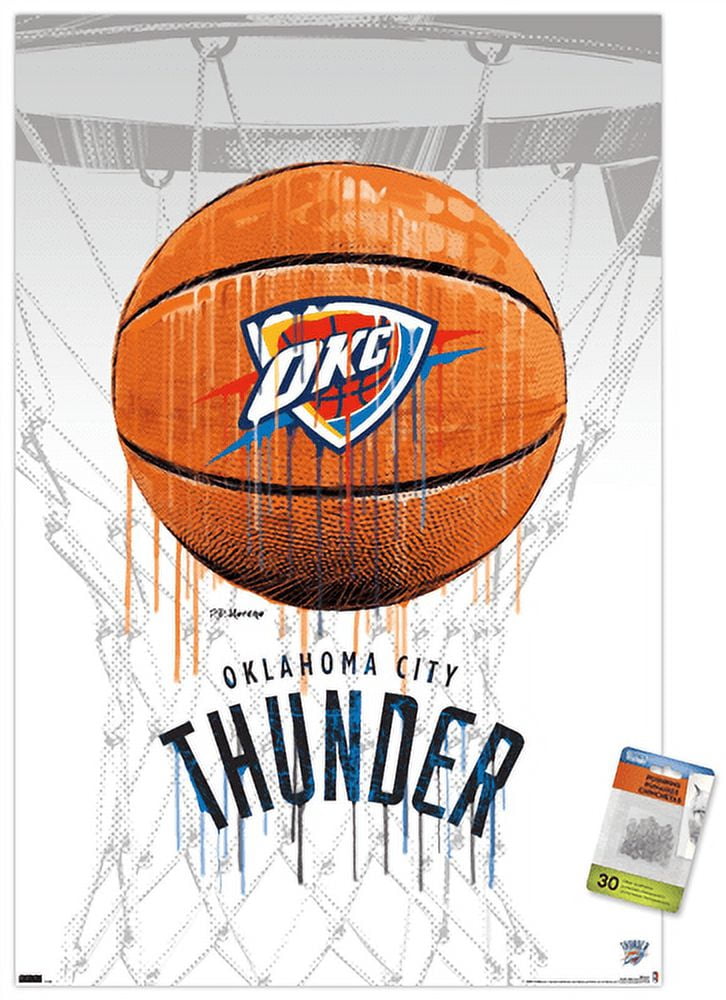 NBA Oklahoma City Thunder - Drip Basketball 21 Wall Poster with ...