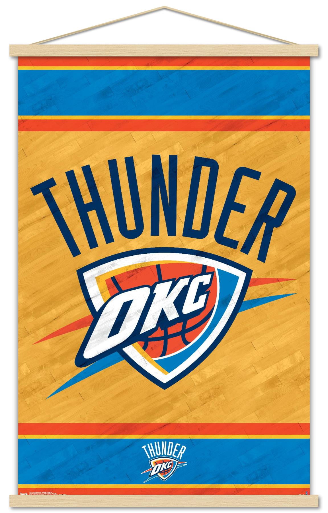 NBA Oklahoma City Thunder - Logo 14 Wall Poster with Wooden Magnetic ...