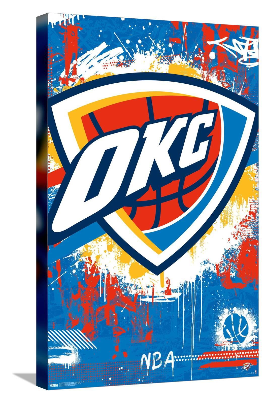 NBA Oklahoma City Thunder - Maximalist Logo 23 Canvas Wall Poster, 14.725" x 22.375" - Walmart.com