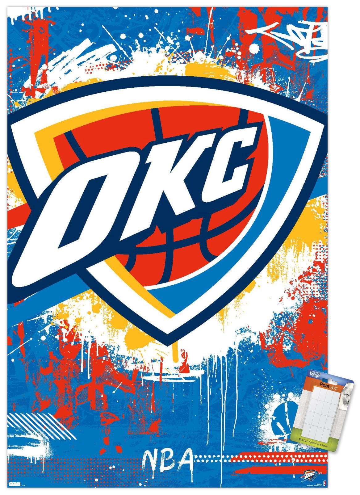 NBA Oklahoma City Thunder - Maximalist Logo 23 Wall Poster, 22.375" x ...