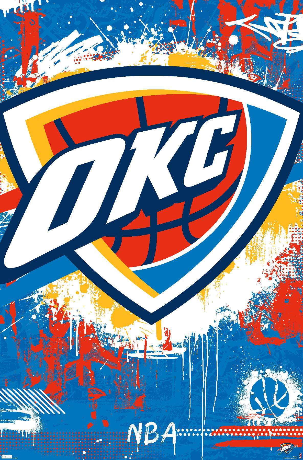 NBA Oklahoma City Thunder - Maximalist Logo 23 Wall Poster, 22.375" x ...