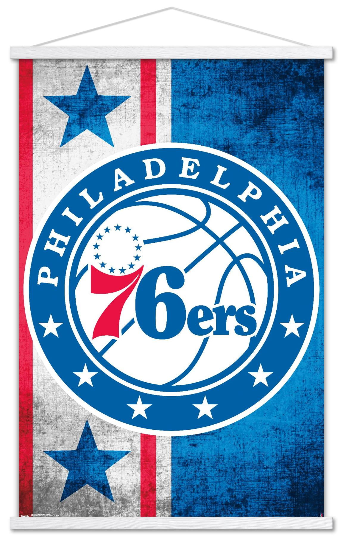 NBA Philadelphia 76ers - Logo 15 Wall Poster with Wooden Magnetic Frame ...
