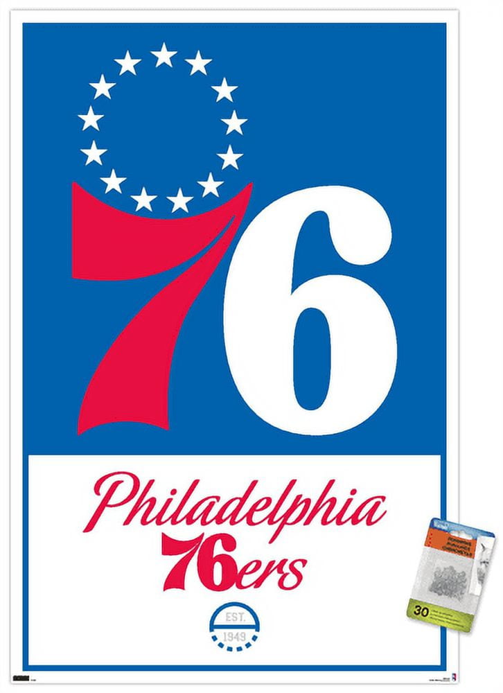 NBA Philadelphia 76ers - Logo 21 Wall Poster with Push Pins, 22.375" x ...