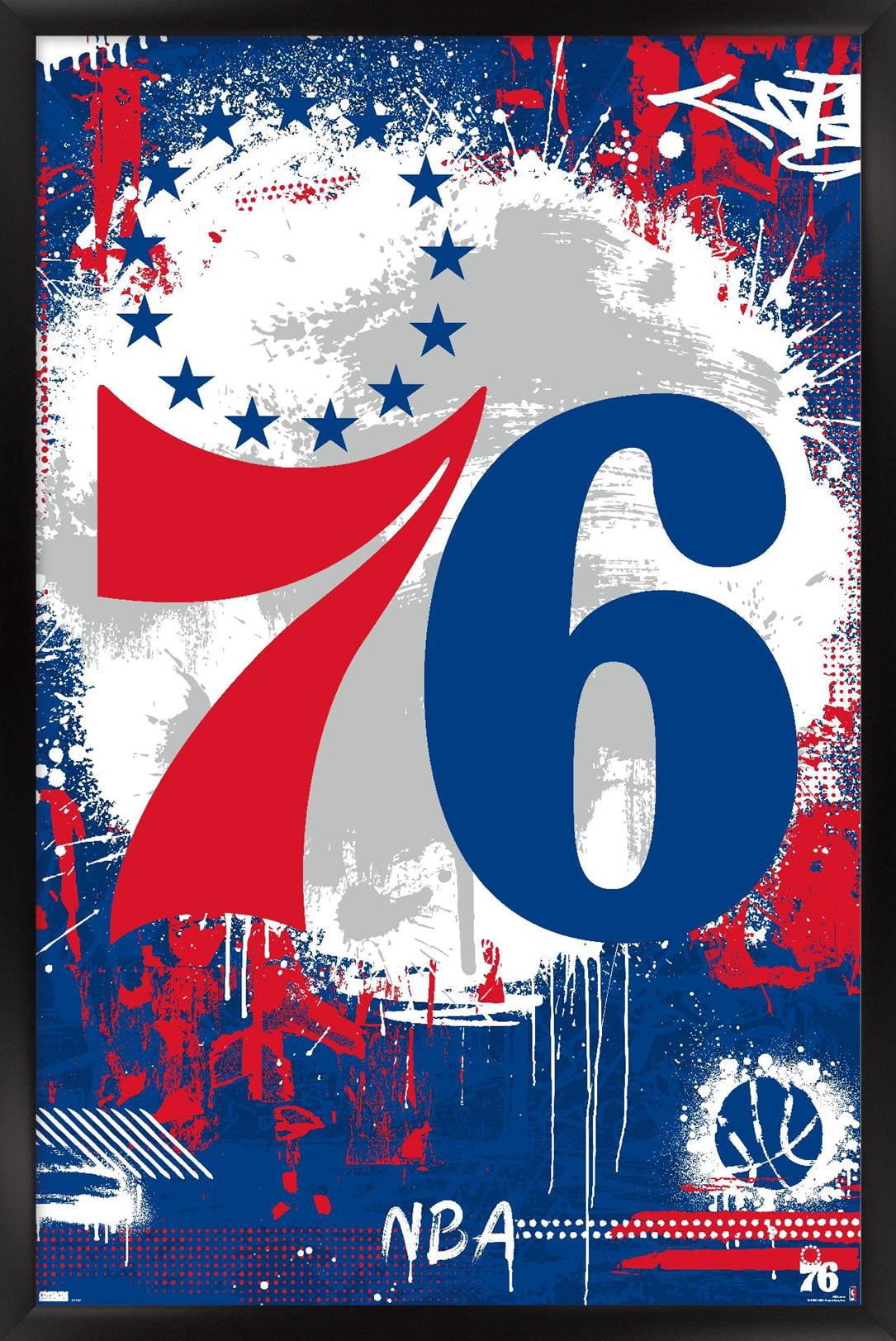 NBA Philadelphia 76ers - Maximalist Logo 23 Wall Poster, 22.375" x 34 ...