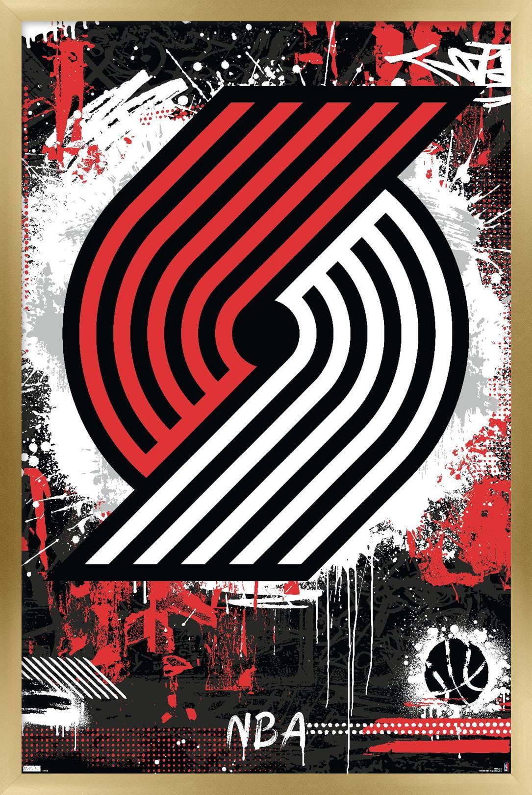 NBA Portland Trail Blazers - Maximalist Logo 23 Wall Poster, 14.725" x ...