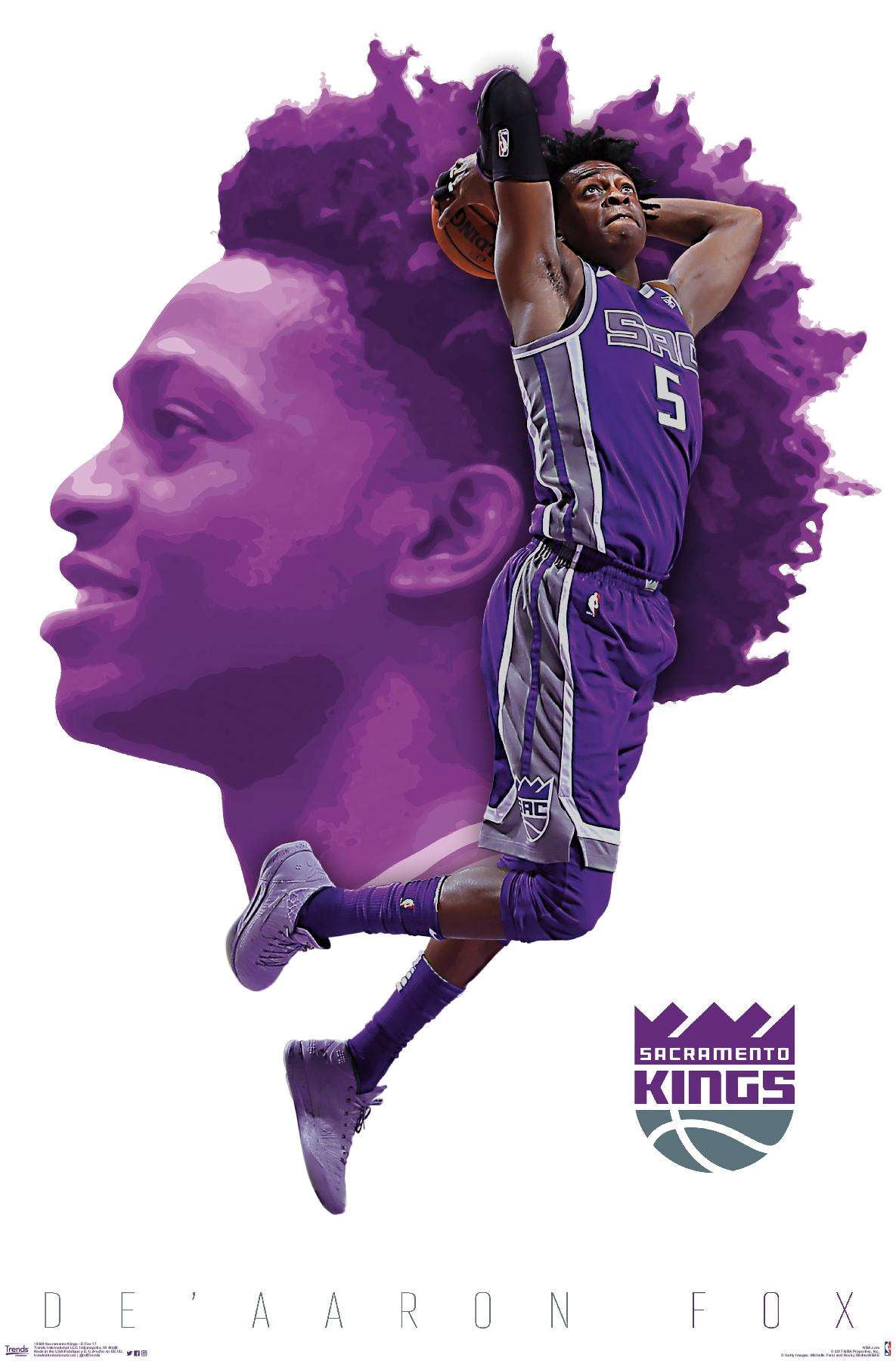 NBA Sacramento Kings - De'Aaron Fox 17 Wall Poster, 14.725" x 22.375 ...