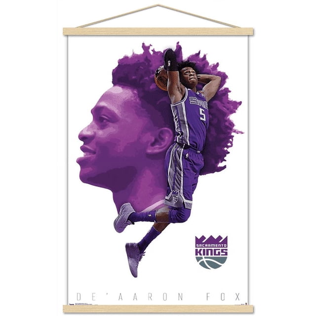 NBA Sacramento Kings - De'Aaron Fox 17 Wall Poster with Wooden Magnetic ...