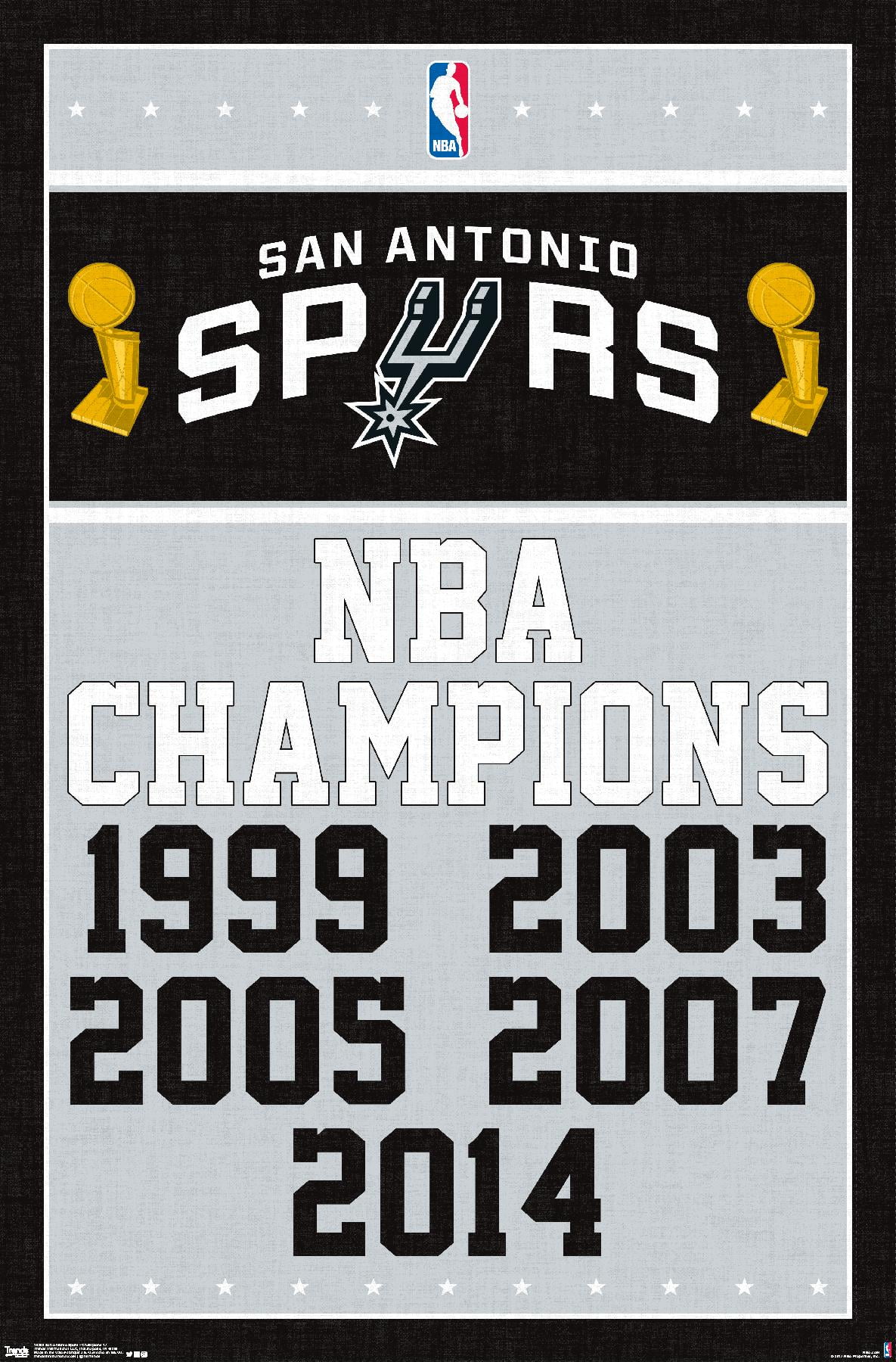 NBA San Antonio Spurs - Champions 17 Wall Poster, 22.375" x 34 ...