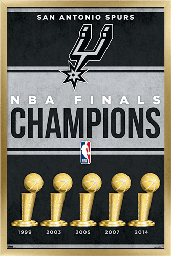 NBA San Antonio Spurs - Champions 23 Wall Poster, 14.725" x 22.375 ...
