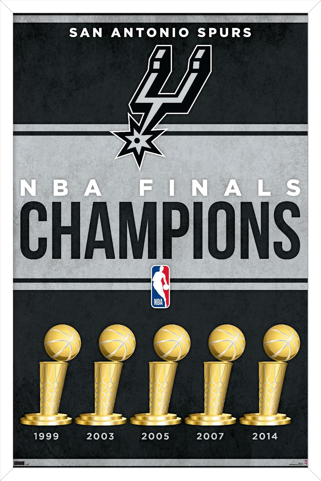 NBA San Antonio Spurs - Champions 23 Wall Poster, 22.375" x 34" Framed ...