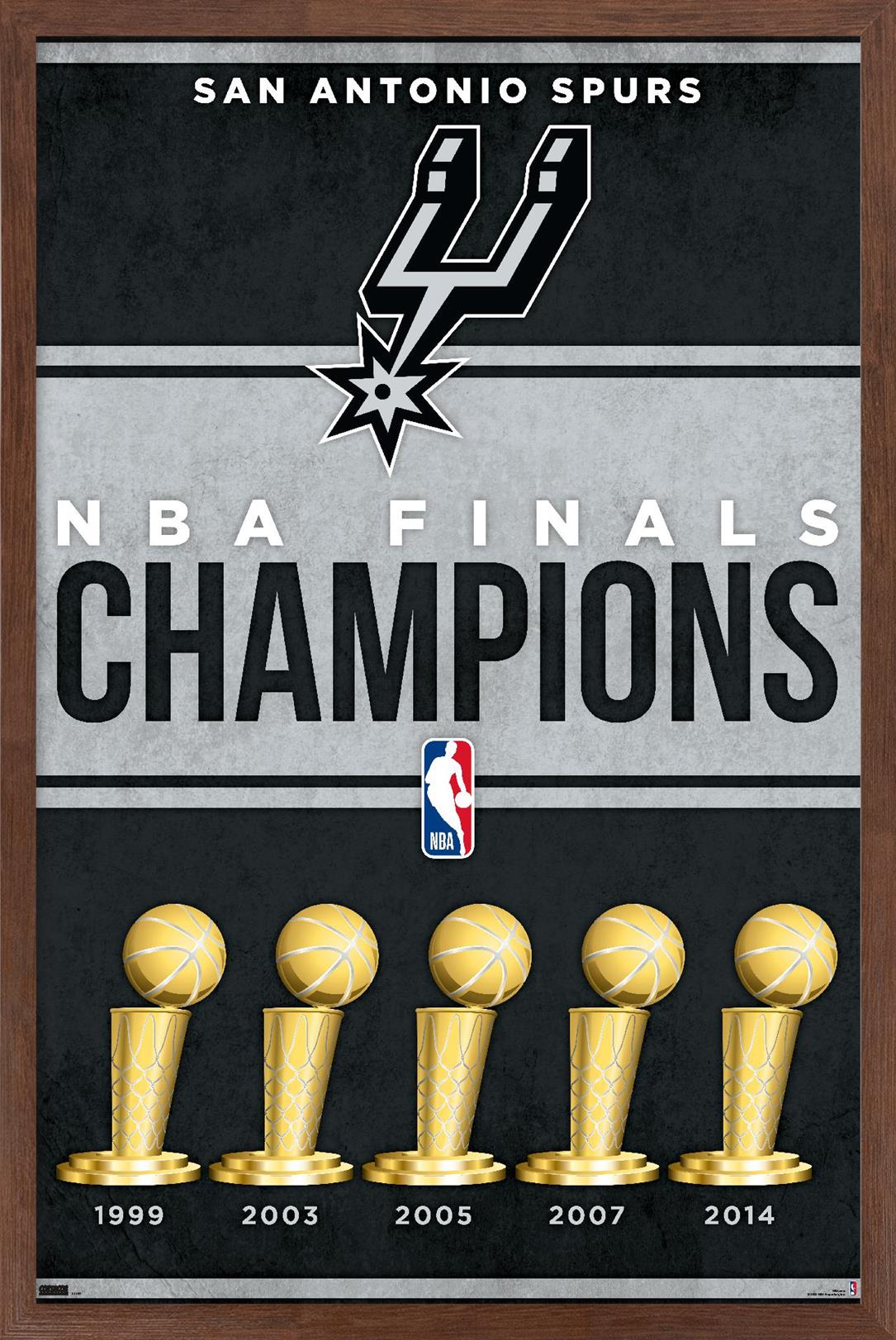 NBA San Antonio Spurs - Champions 23 Wall Poster, 22.375" x 34" Framed ...