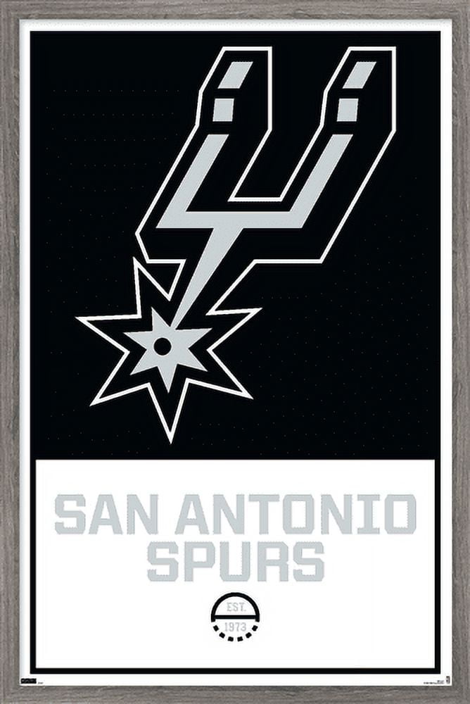 NBA San Antonio Spurs - Logo 21 Wall Poster, 22.375" x 34", Framed ...