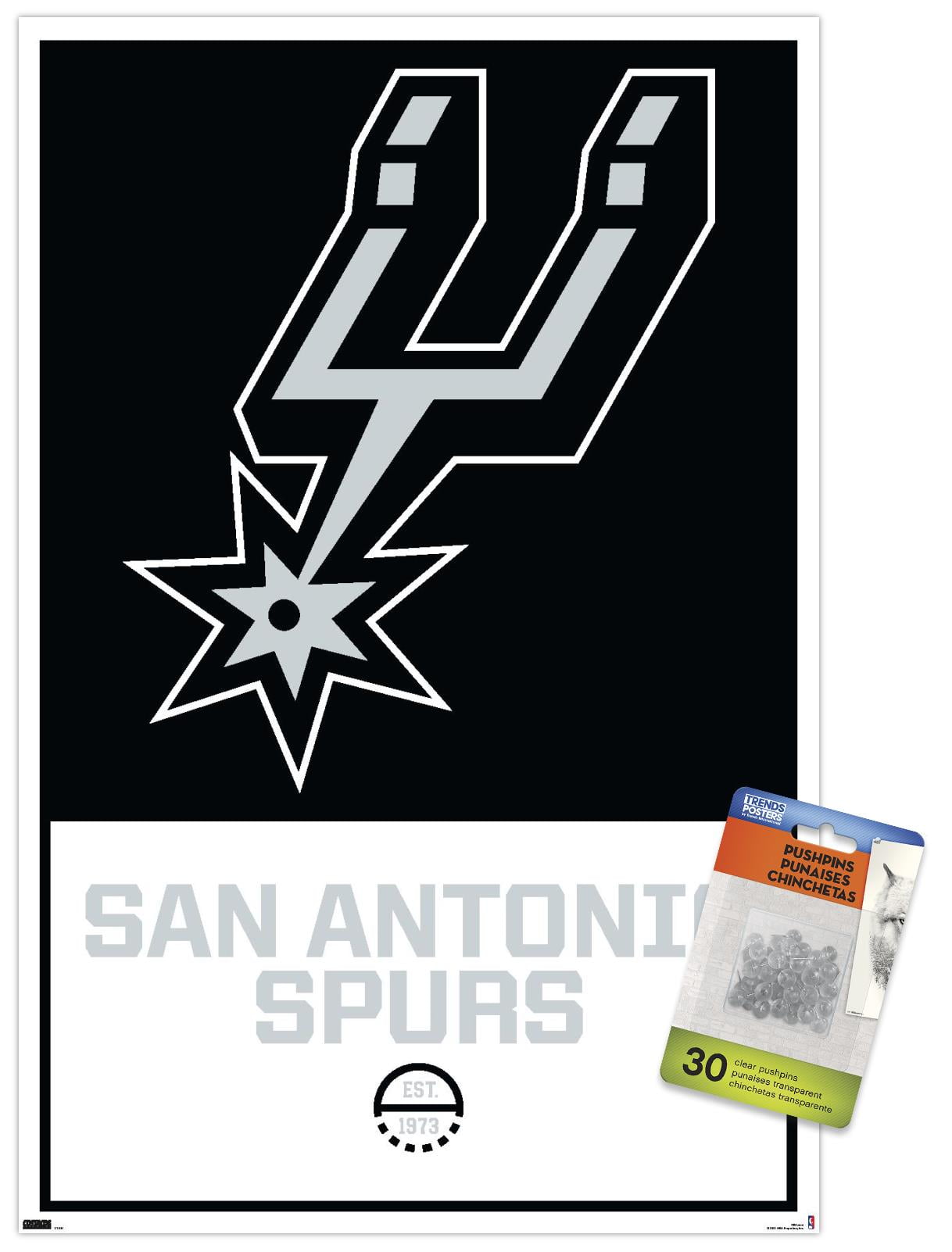 NBA San Antonio Spurs - Logo 21 Wall Poster with Pushpins, 14.725" x 22 ...