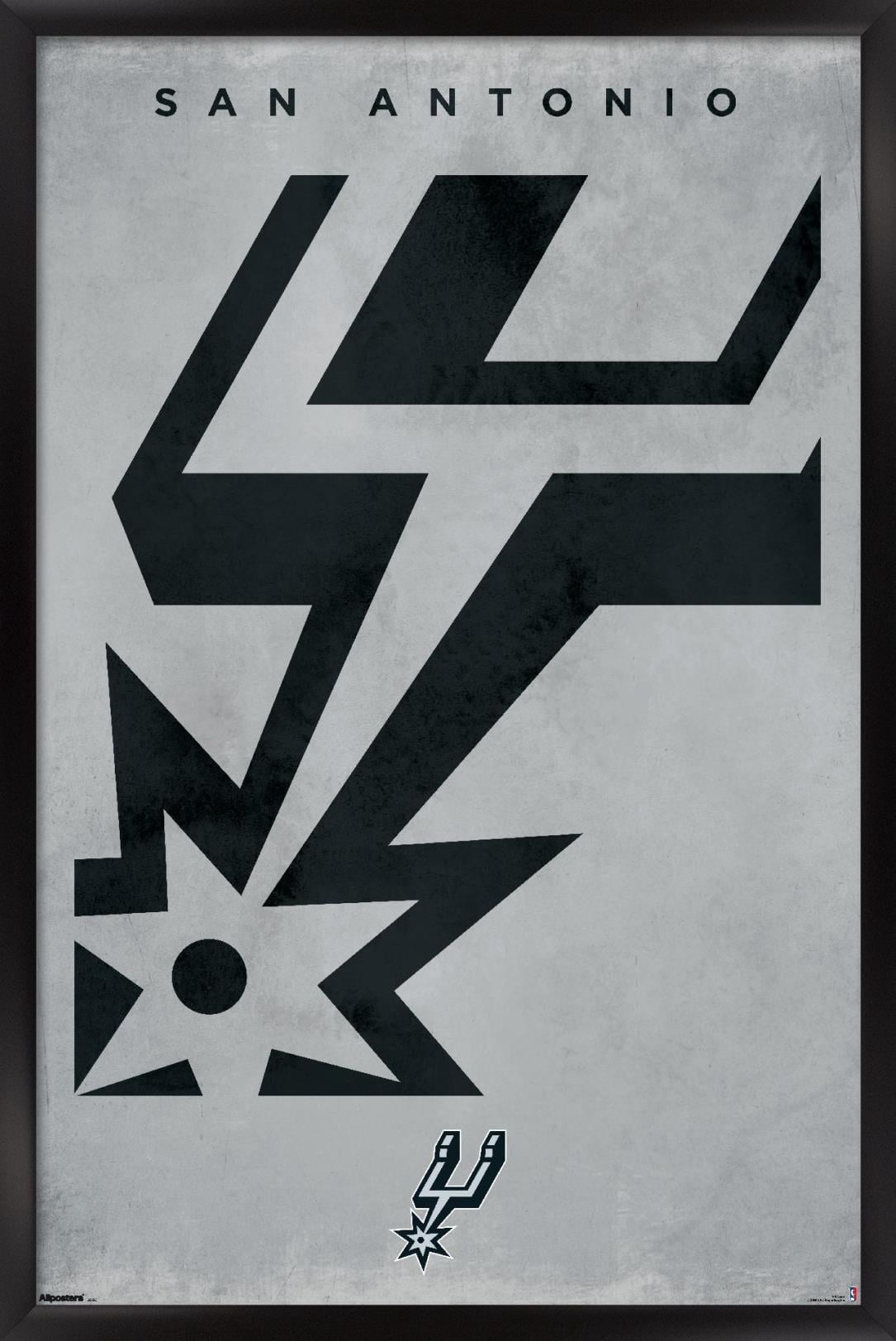 NBA San Antonio Spurs - Logo 25 Wall Poster, 22.375" x 34" Framed ...