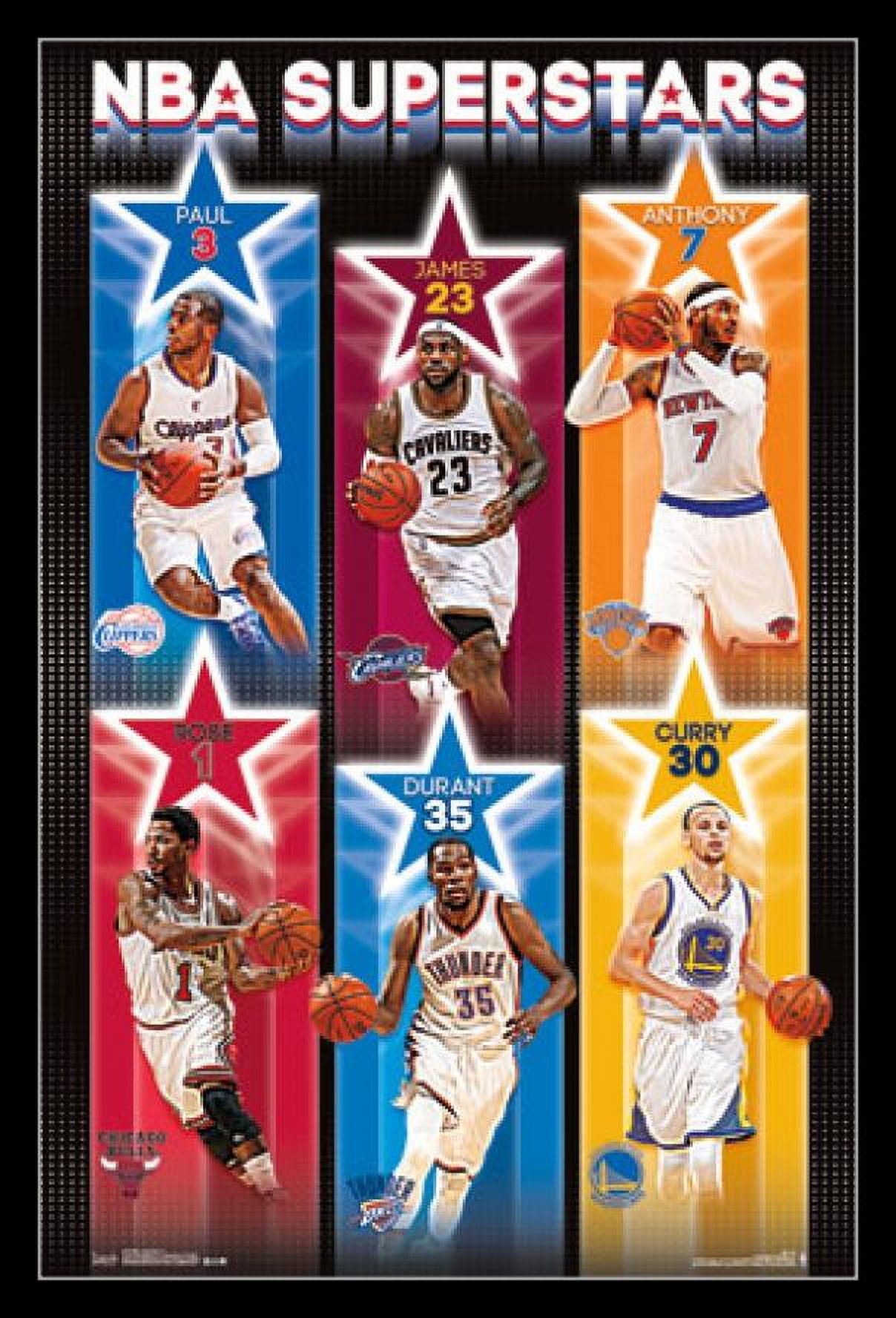 NBA - Superstars 14 Laminated & Framed Poster Print (24 x 36) - Walmart.com