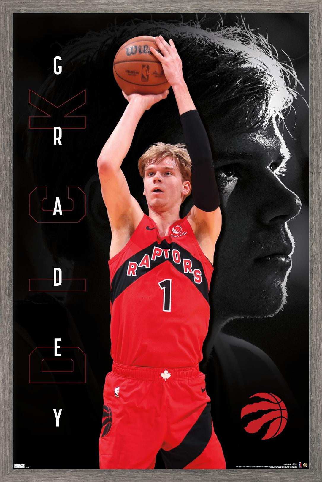 NBA Toronto Raptors - Gradey Dick 24 Wall Poster, 22.375" x 34" Framed ...