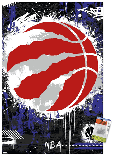 NBA Toronto Raptors - Maximalist Logo 23 Wall Poster with Push Pins, 22 ...