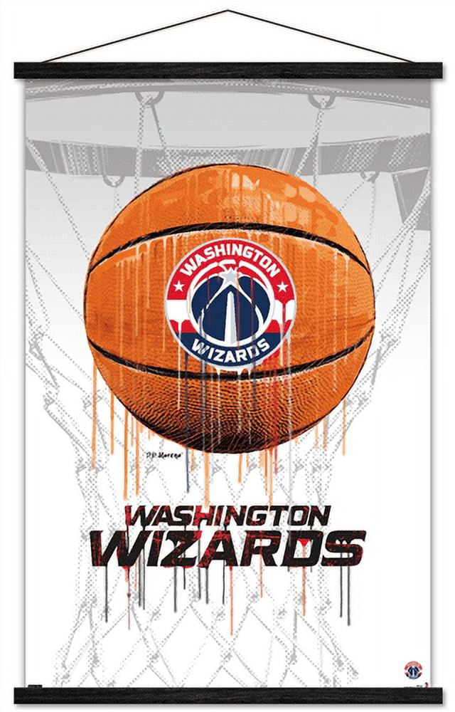 NBA Washington Wizards - Drip Basketball 21 Wall Poster with Wooden ...