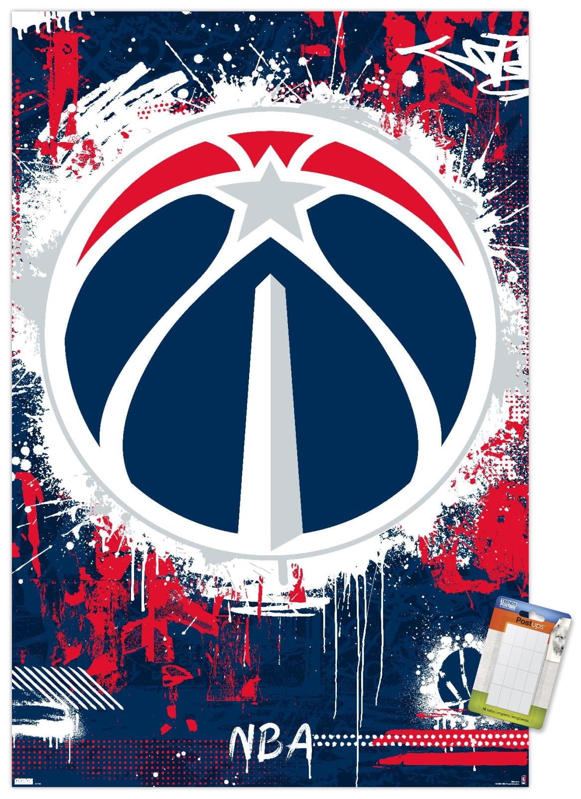 NBA Washington Wizards - Maximalist Logo 23 Wall Poster, 14.725" x 22. ...