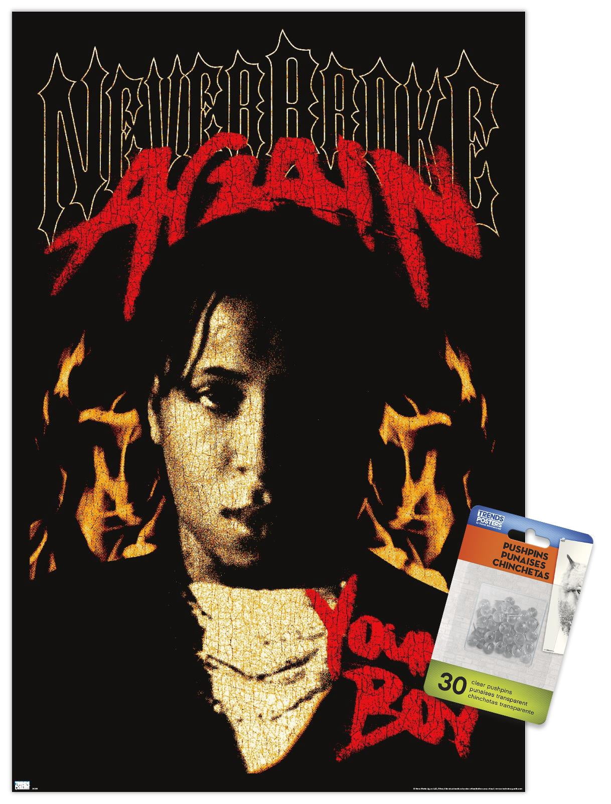 NBA Youngboy - Firestarter Wall Poster with Push Pins, 14.725" x 22.375 ...