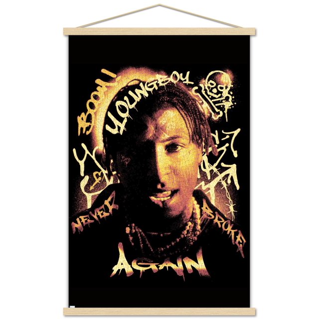NBA Youngboy - Graffiti Wall Poster with Magnetic Frame, 22.375" x 34 ...