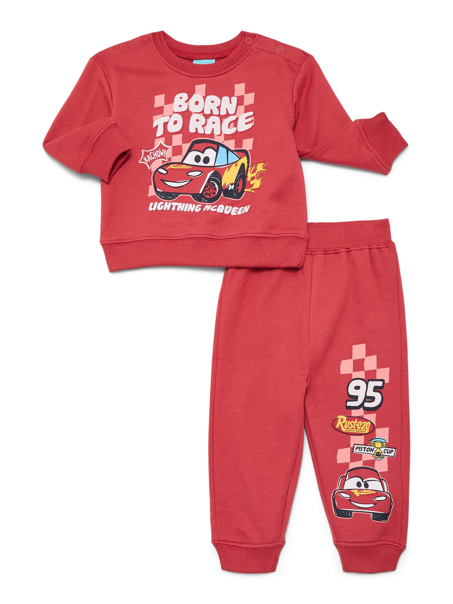 Disney Cars Baby Boys or Girls Fleece Crewneck Top and Pants Set, Sizes ...