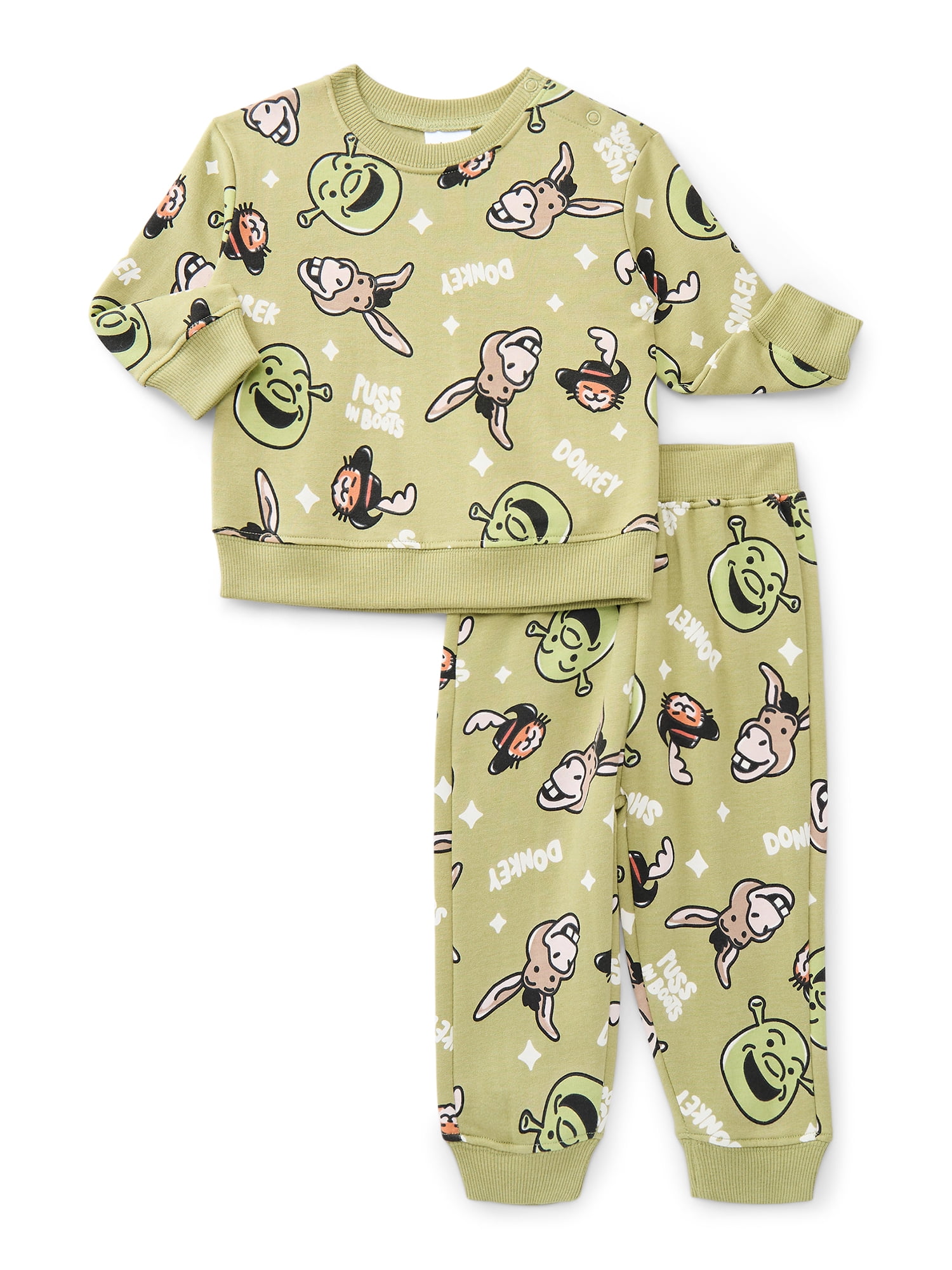 Shrek Baby Boys Fleece Crewneck Top and Pants Set, Sizes 0M-24M ...