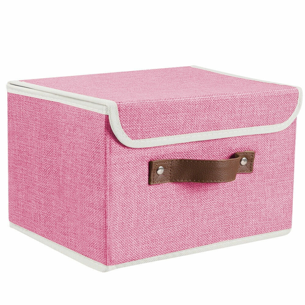 NBBNH 8Pc Collapsible Storage Box With Lid, Linen Fabric Foldable ...
