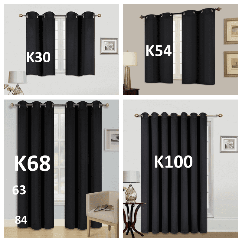 NBBNHH 1/2PC 100% Blackout Unlined Heavy Thick Thermal Curtain Panels ...