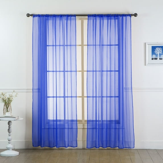 NBBNHH 2-Pack Sheer Curtain Panels, Light-Filtering Window Drapes with ...