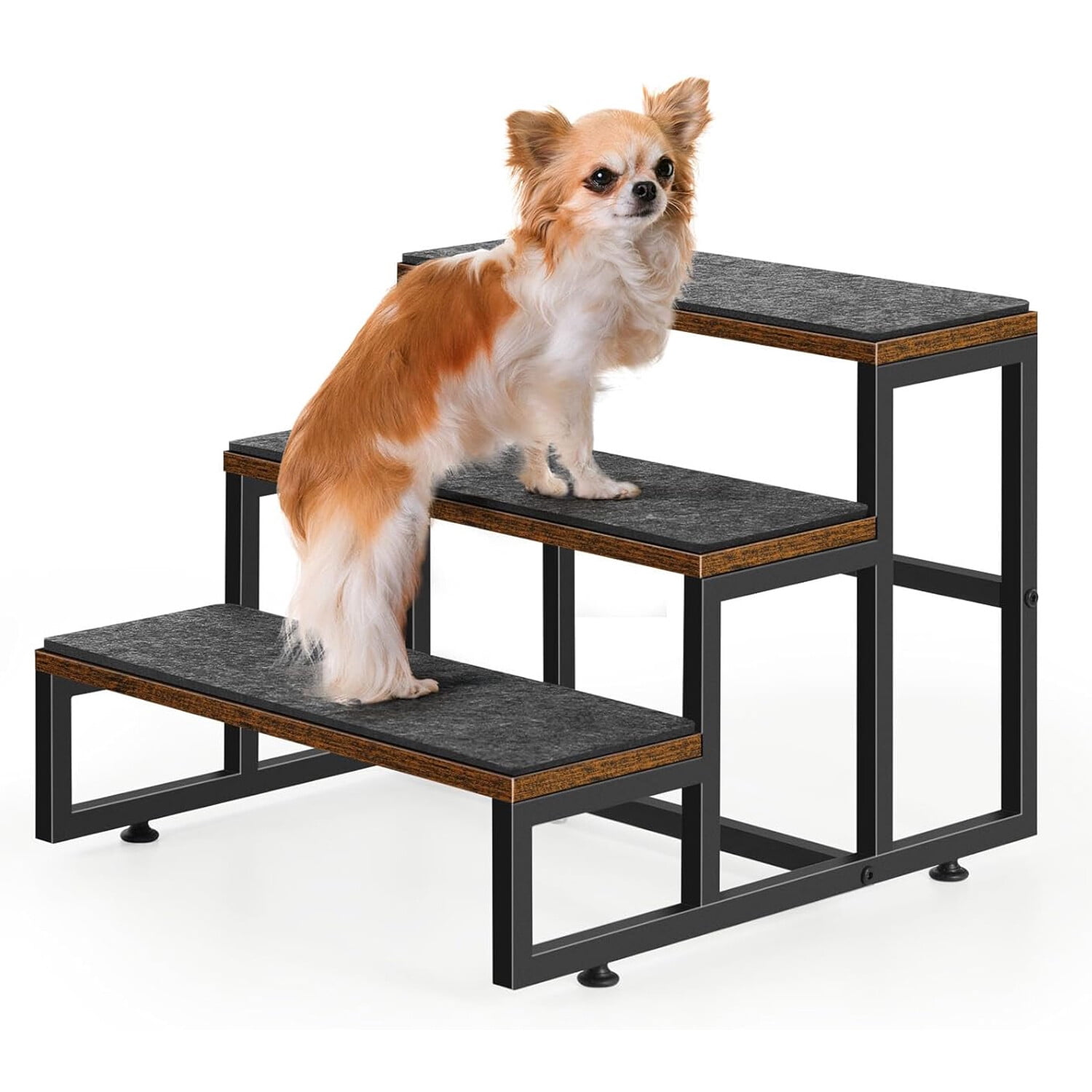 NBBNHH 3 Step Dog Stairs for Small & Medium Dogs/Cats, Sturdy Non-Slip ...