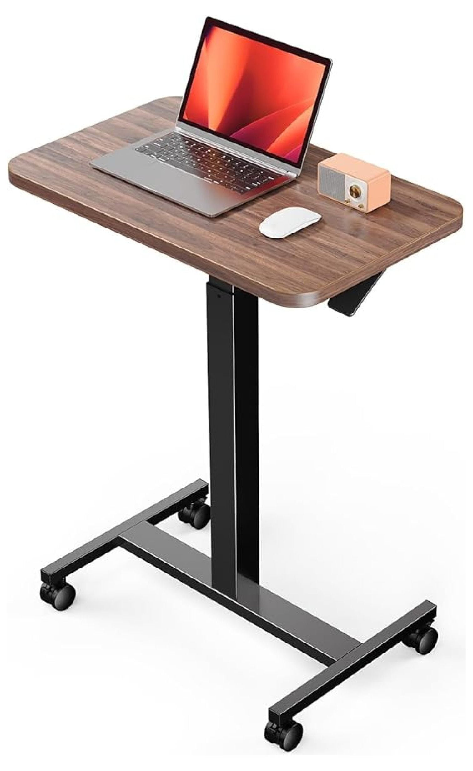 NBBNHH Mobile Standing Desk, Adjustable Height Laptop Cart on Wheels ...