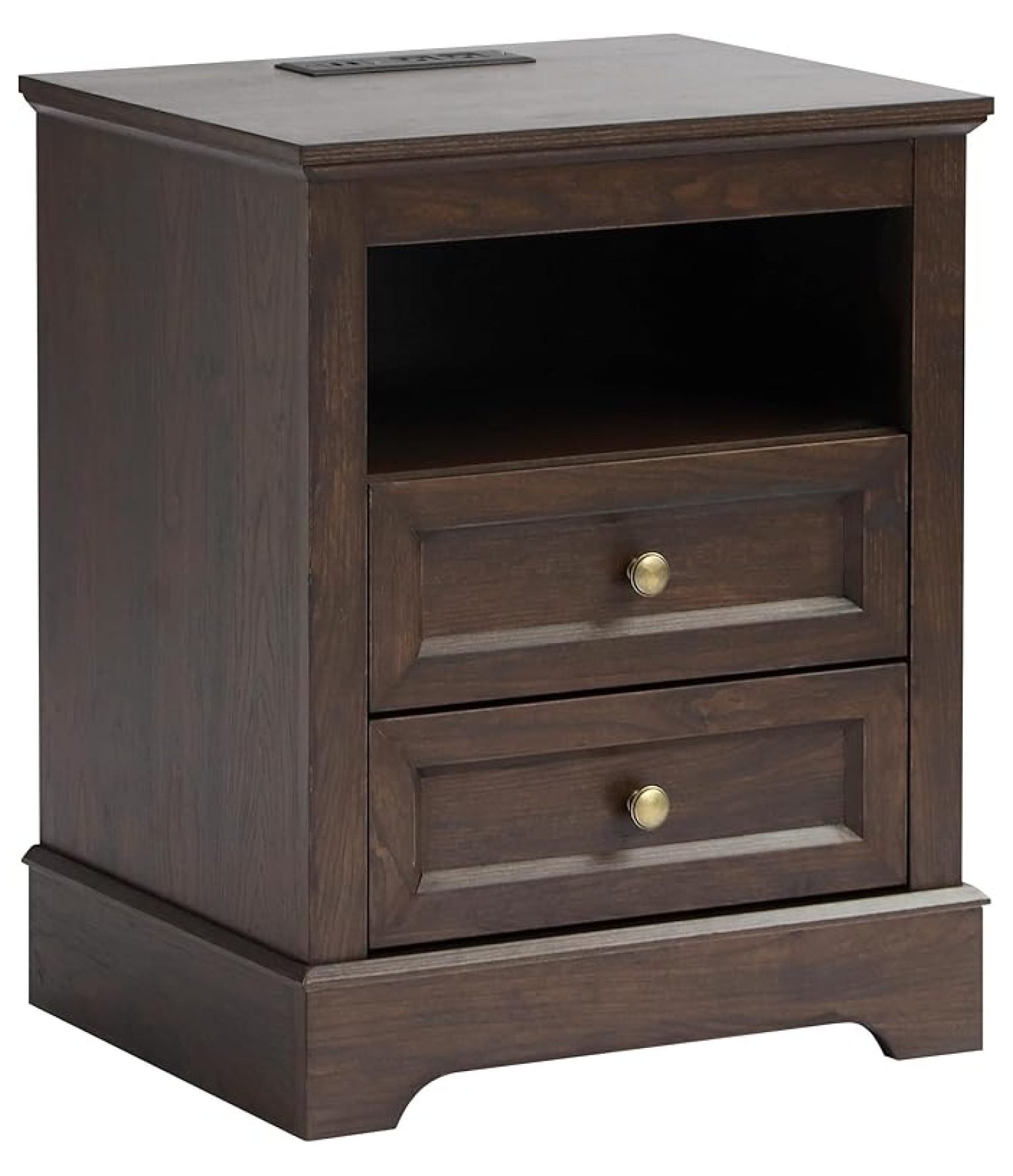 NBBNHH Nightstand with Charging Station, Farmhouse Bedside Table with ...
