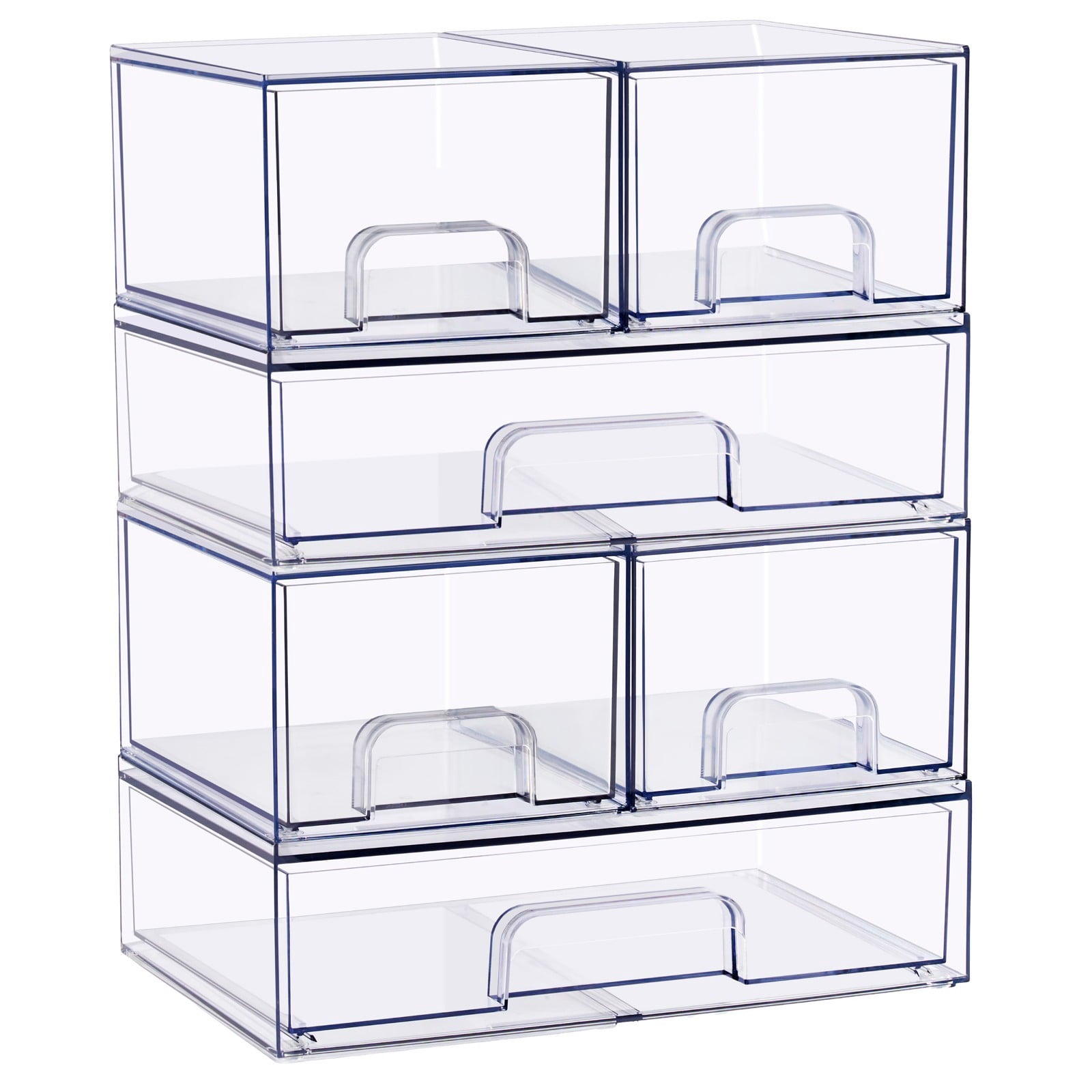 NBBNHH Stackable Acrylic Storage Drawers, Clear Plastic Organizer Bins ...