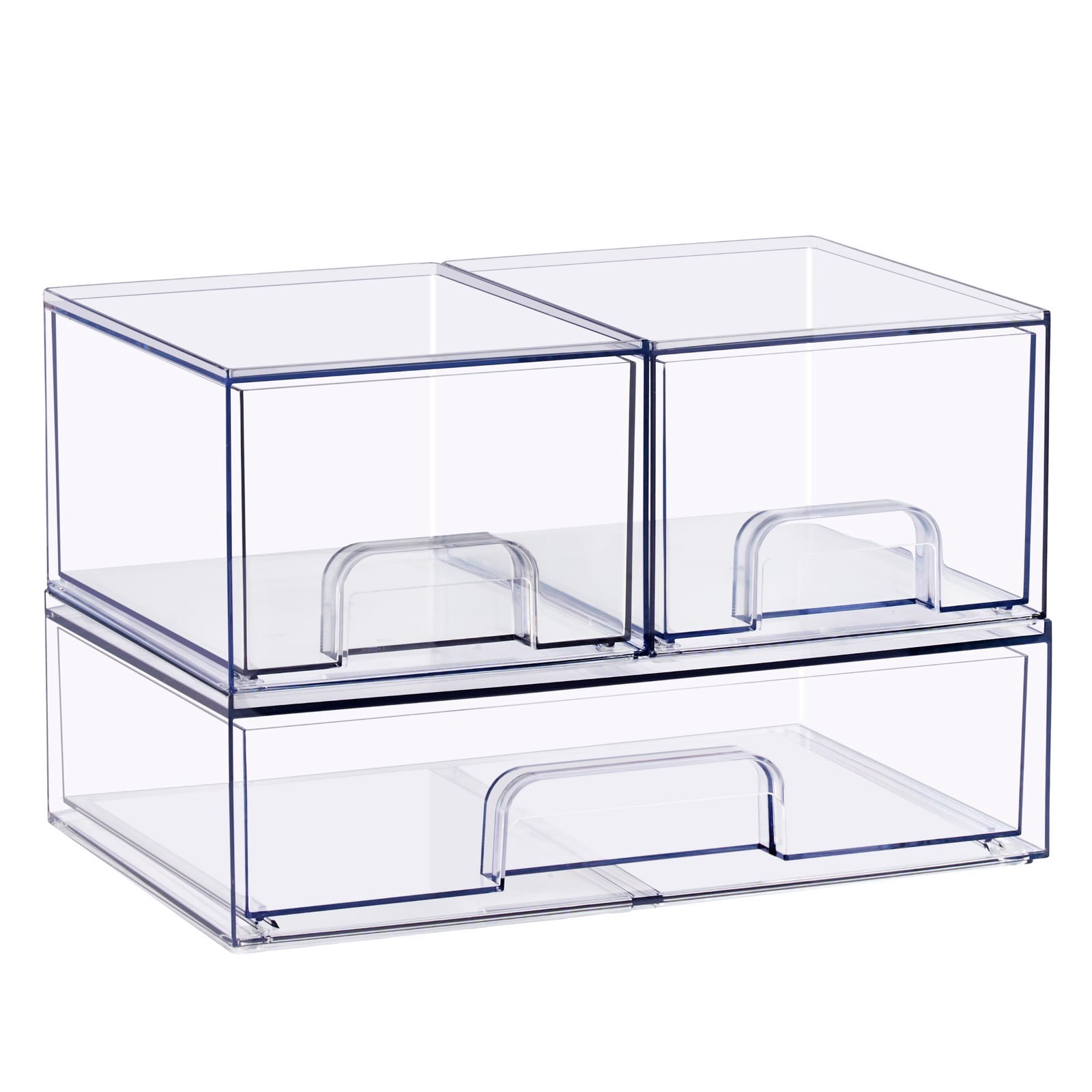 NBBNHH Stackable Acrylic Storage Drawers, Clear Plastic Organizer Bins ...