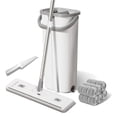 NBBNHH White Flat Mop and Bucket Set with Self-Wringing Wringer, All ...