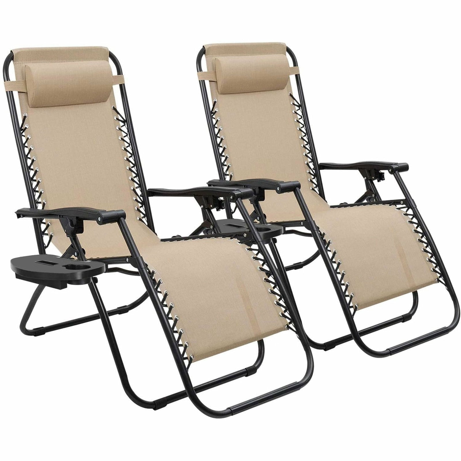 NBBNHH Zero Gravity Chair 2 Pack, Folding Outdoor Patio Lounge Recliner ...