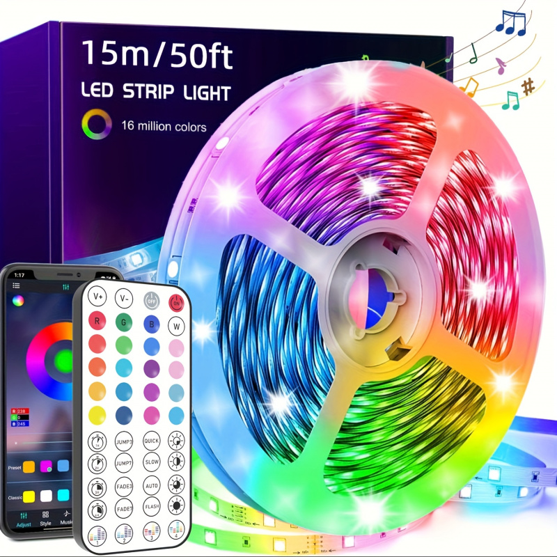 NBBUFF Ultra-long 200 feet - 50 feet smart LED light strip, suitable ...