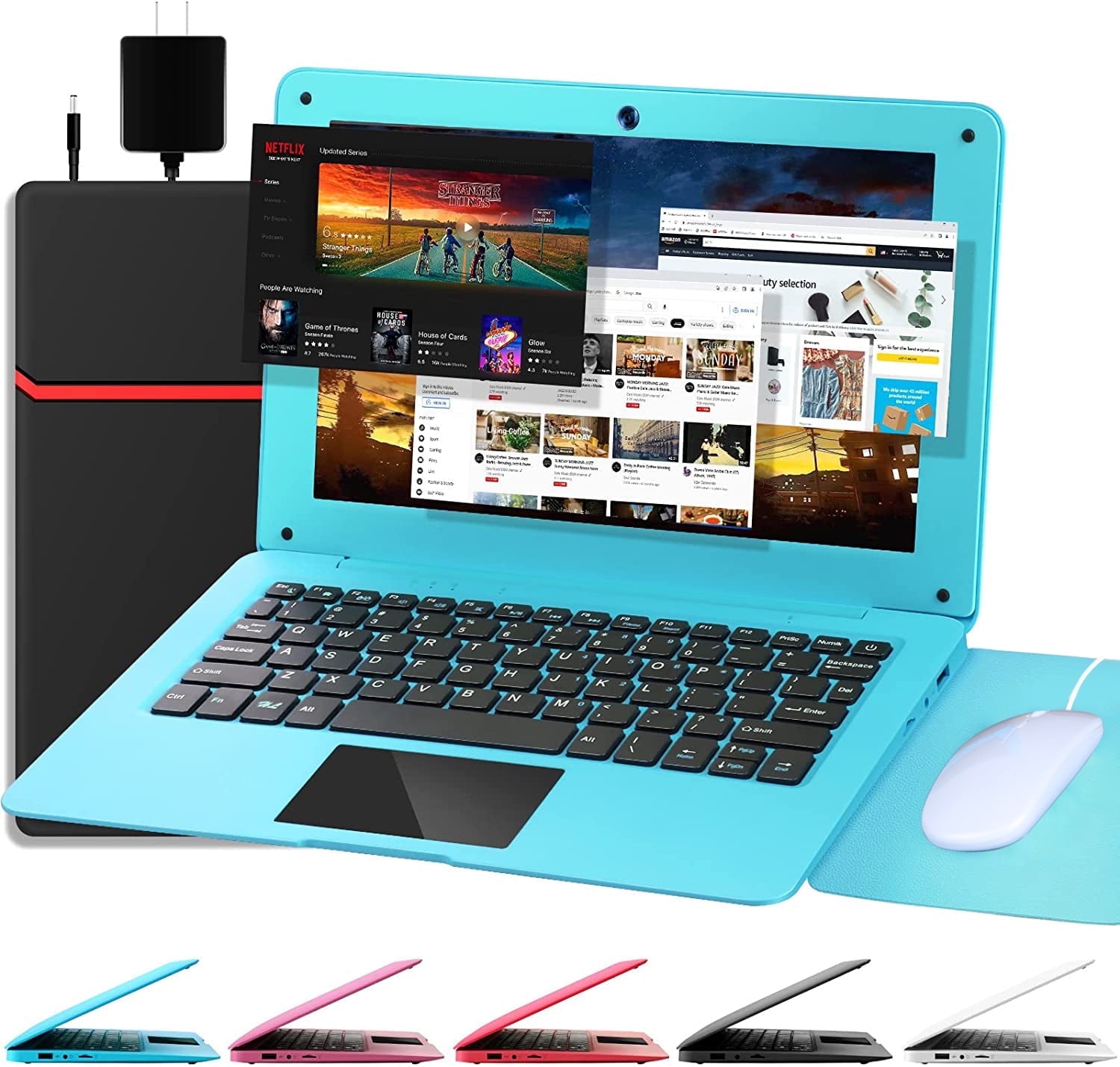 NBD 10.1 inch Laptop Android 12.0 Computer, Quad Core Powered Netbook ...